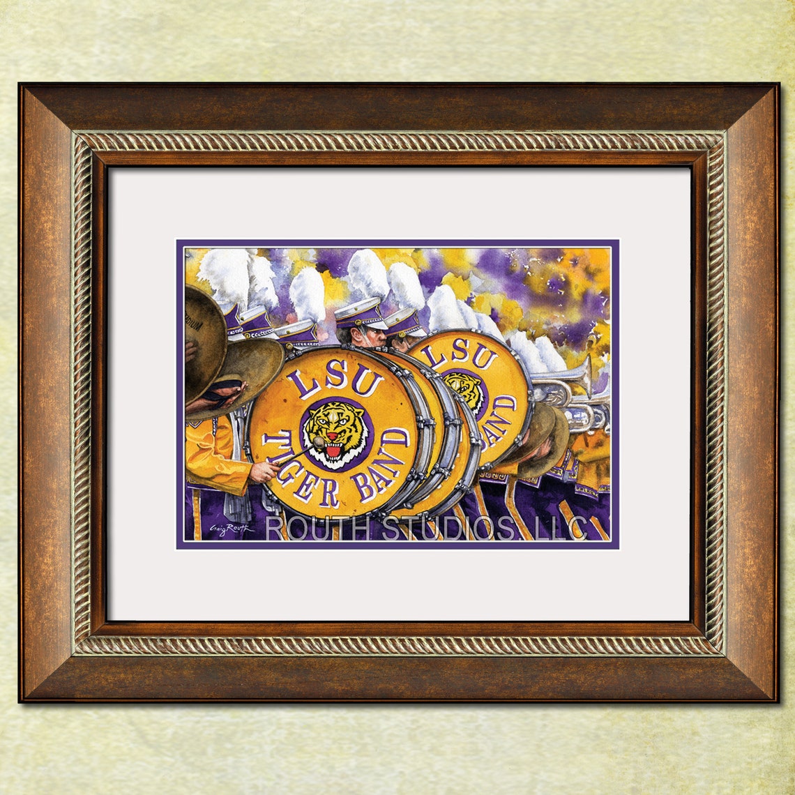 LSU Art Print. the Golden Band LSU Football Art by Craig - Etsy