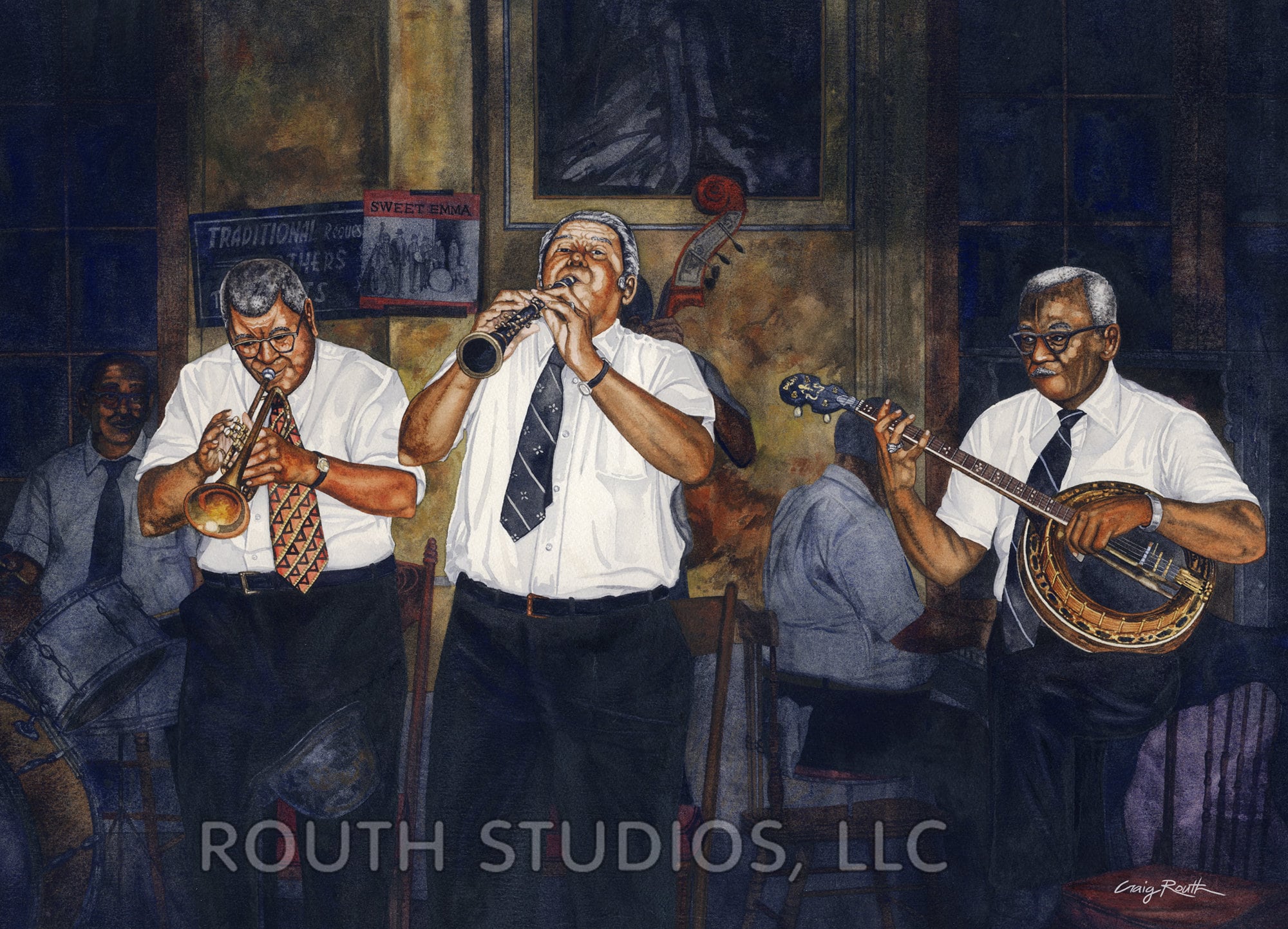 Jazz Art Print, Dixieland Music, New Orleans, Preservation Hall - Percy ...