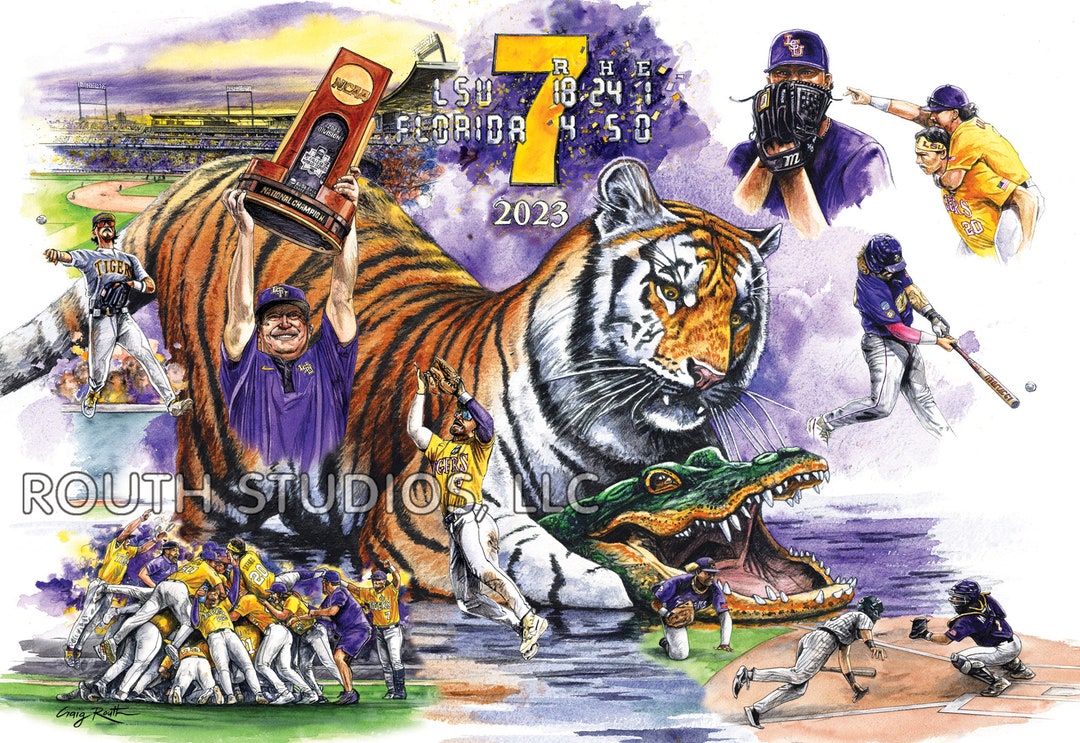 Number 7! LSU Art Print. Men's Basebal National Championship - Mike the ...