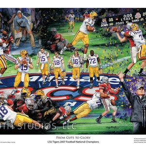 LSU Art Print, Mike the Tiger Eyes With LSU in Cypress Trees, Licensed ...