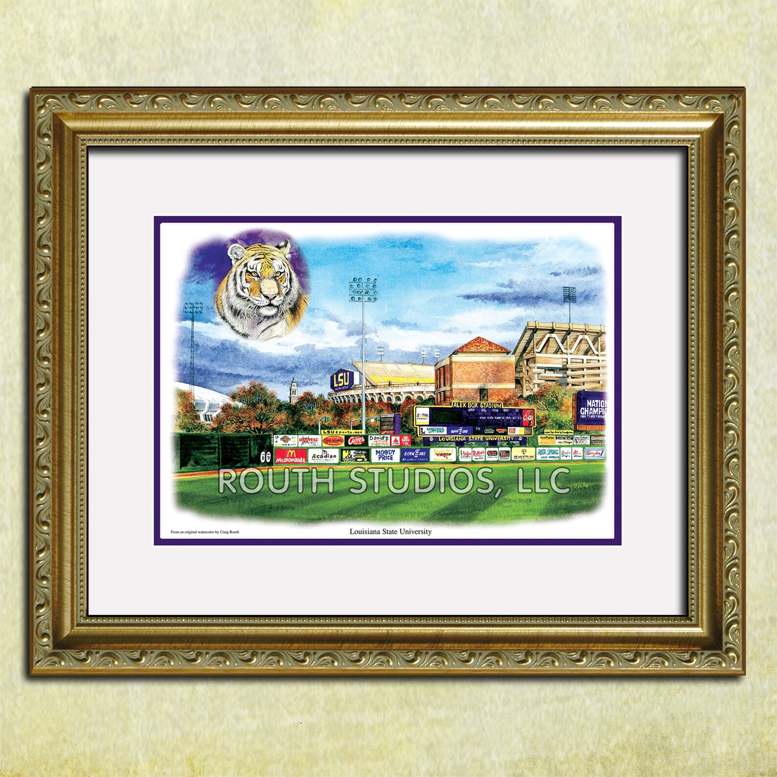 LSU art print Alex Box 2004 Tiger Stadium PMAC Licensed | Etsy