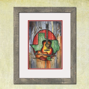 Texas Music Instruments - Art by Craig Routh - Etsy