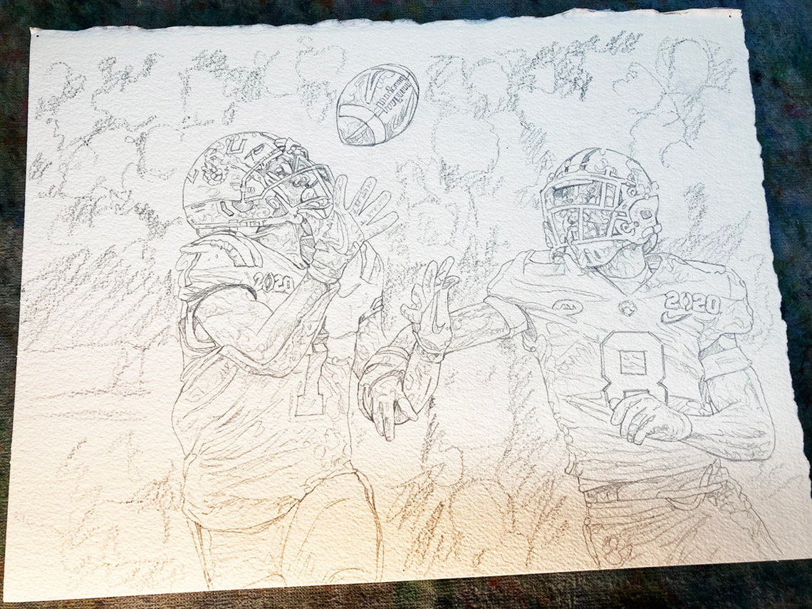 Lsu Art Print Jamarr Chase Football Art By Craig Routh Etsy New Zealand