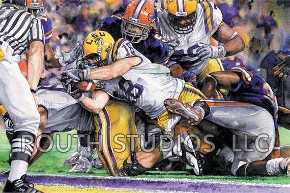 LSU Art Print. Unstoppable Jacob Hester LSU Louisiana Art | Etsy