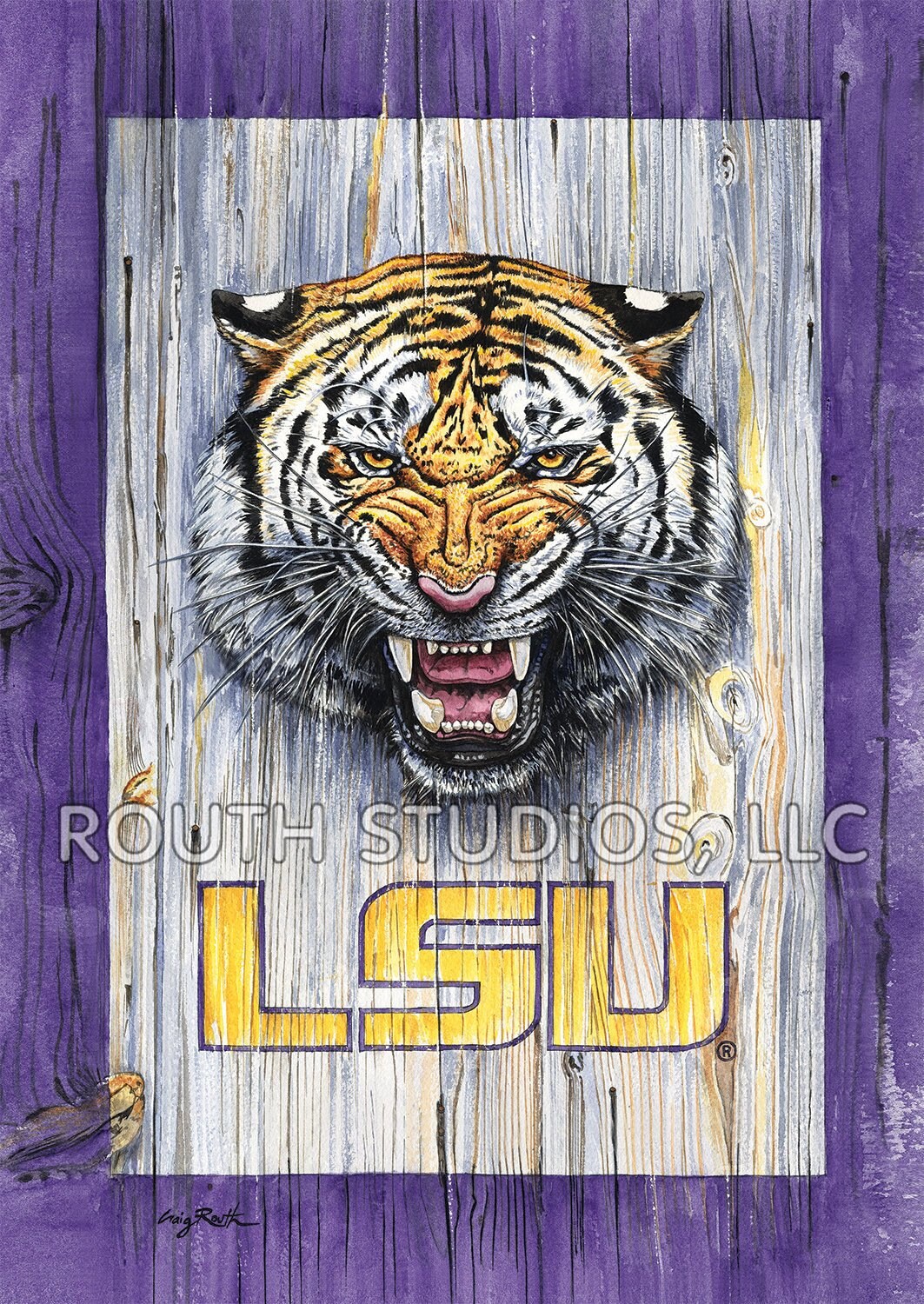 LSU Art Print Mike the Tiger Roars Licensed SEC Football - Etsy Australia