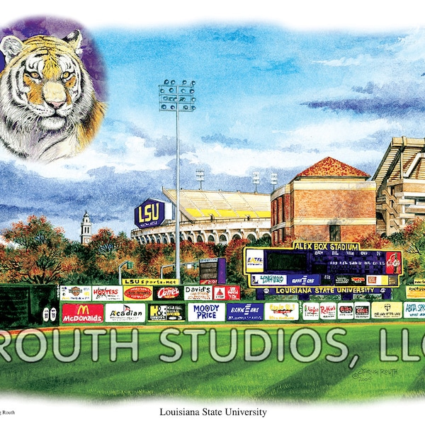 Alex Box Stadium Art - Etsy