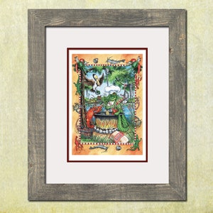 Louisiana Art Print. Louisiana Cajun Chef, Al the Alligator, Art Print ...
