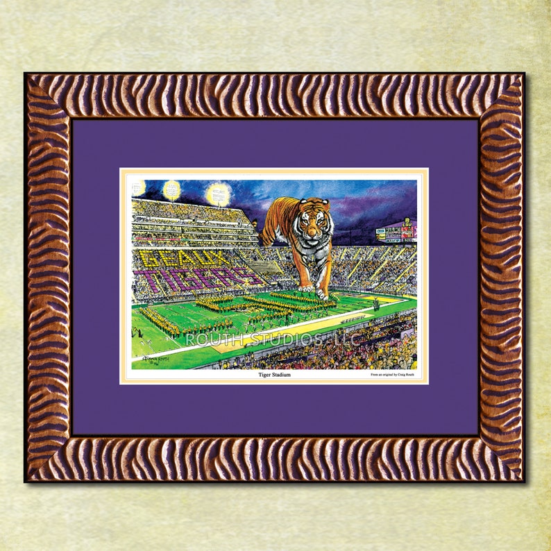 LSU Art Print Tiger Stadium Mike the Tiger Licensed SEC | Etsy