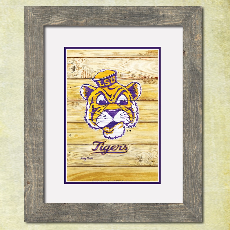 LSU Art Print, Vintage LSU sailor Mike the Tiger From the Collegiate ...