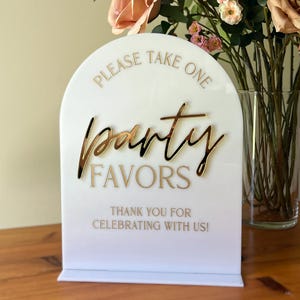 Acrylic Party Favor Sign | Wedding Table Sign | Birthday Table Sign ...