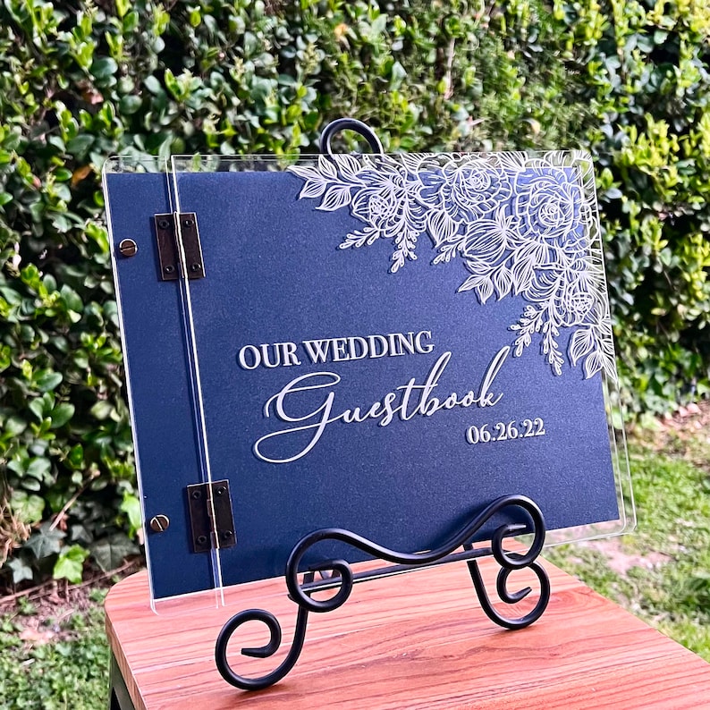 Personalized Acrylic Wedding Guestbook, Personalized Acrylic Wedding ...
