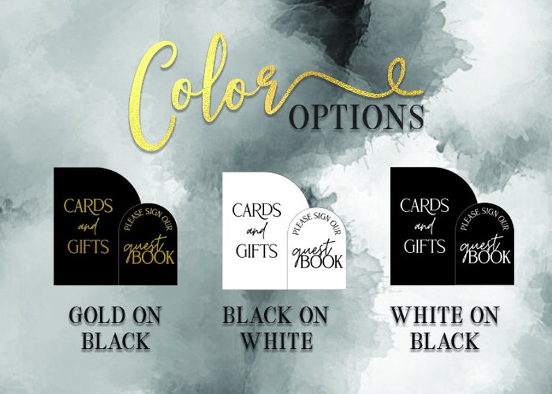 Cards and Gifts Sign Arch Acrylic Duo Sign Guest Book Sign - Etsy