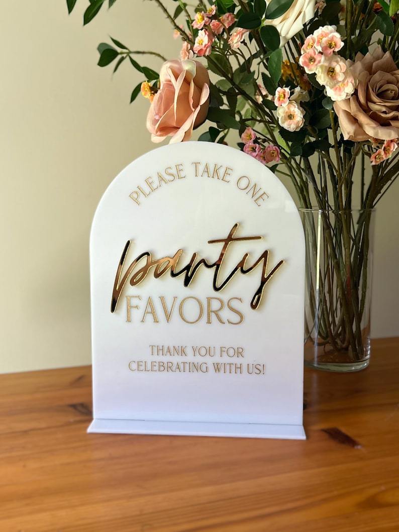 Laser-engraved Acrylic Party Favor Sign: Wedding & Birthday Decor - Etsy