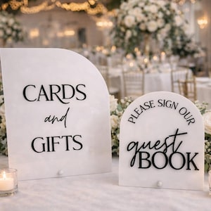 Cards and Gifts Sign Wedding, Acrylic Wedding Sign Set, Cards & Gifts ...