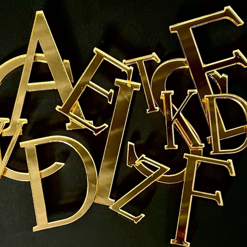 Gold Acrylic Letters - Etsy