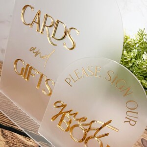 Frosted Arch Acrylic Duo Sign, Cards and Gifts Sign, Guestbook Sign ...