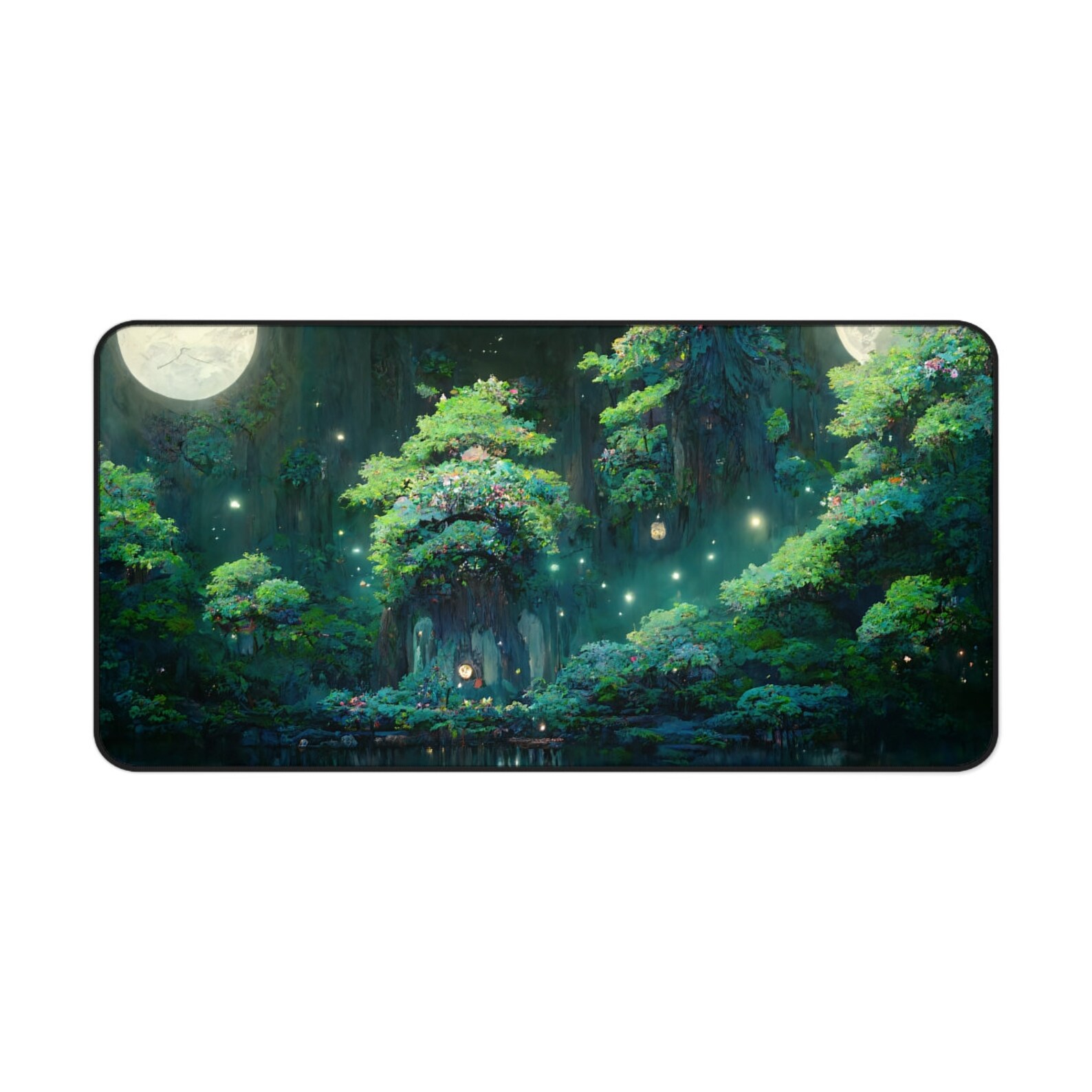 Ghibli Inspired Magical Forest Desk Mat Mousepad for Gamers - Etsy