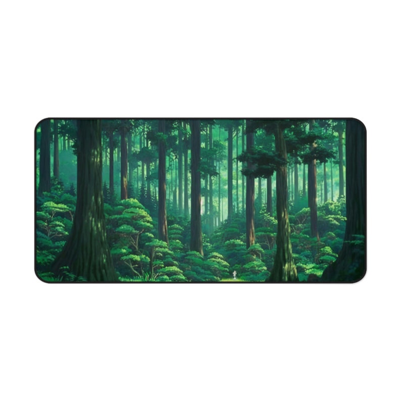 Studio Ghibli Inspired Forest Desk Mat Scene Anime for Gamers for Girls ...