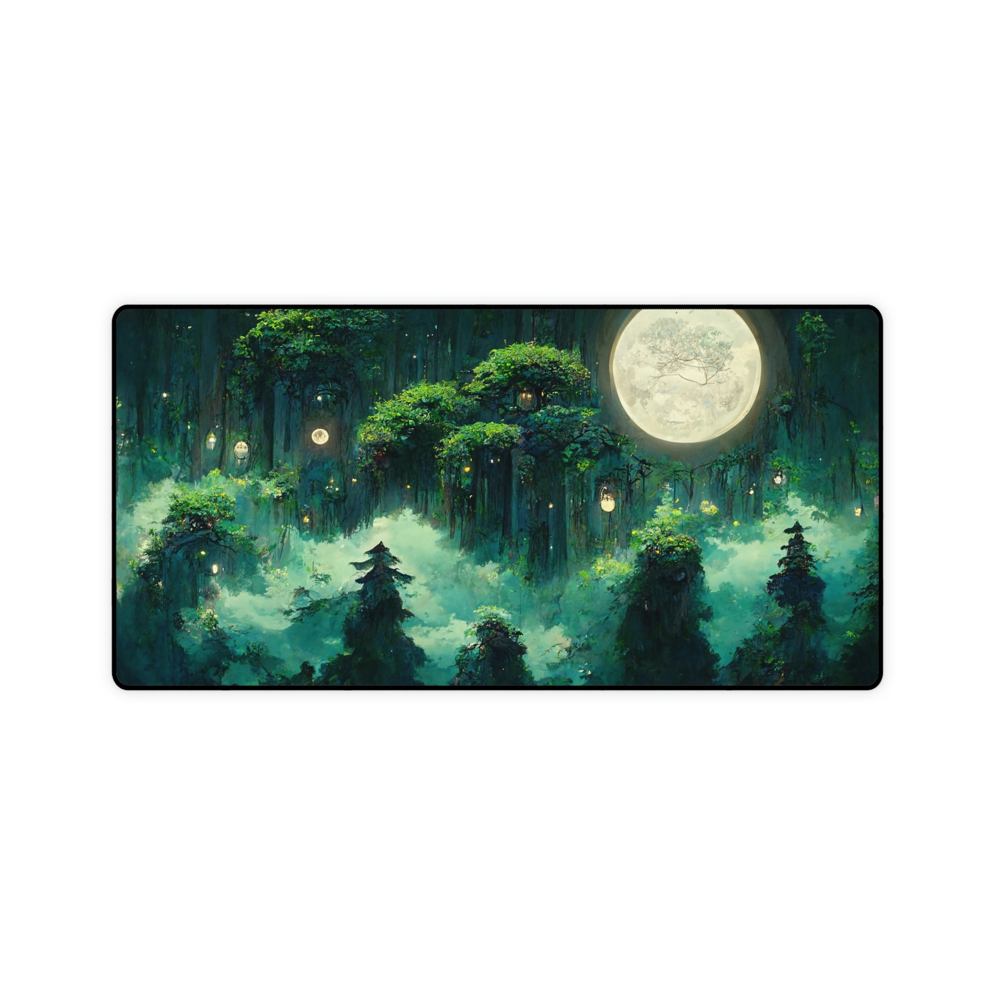 Ghibli Inspired Princess Mononoke Forest Moon Desk Mat Designed & Sold ...