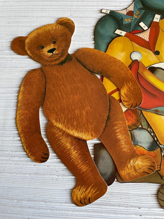 Vintage Teddy Bear Paper Doll Set . Complete Set With Outfits - Etsy