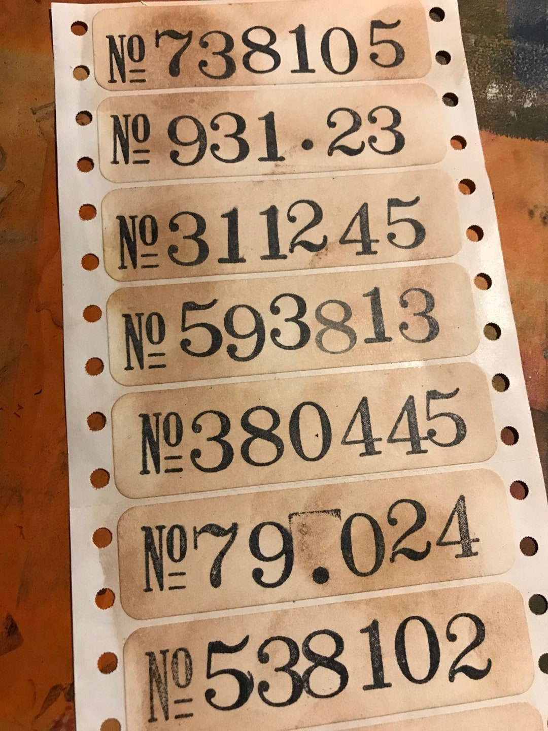 Number Labels . Vintage Avery Labels . Ephemera . Journal Supplies ...