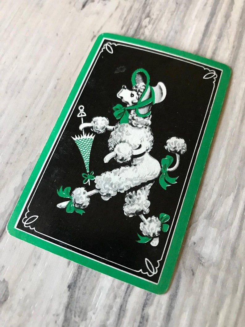Vintage Poodle With Parasol Playing Cards . Random Set of - Etsy