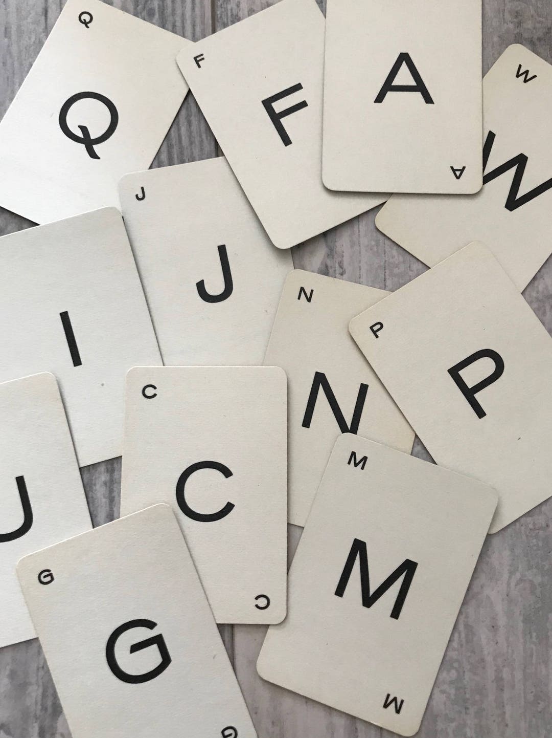 Vintage Anagram Cards . Set of Twelve . Letter/alphabet Cards . Vintage ...