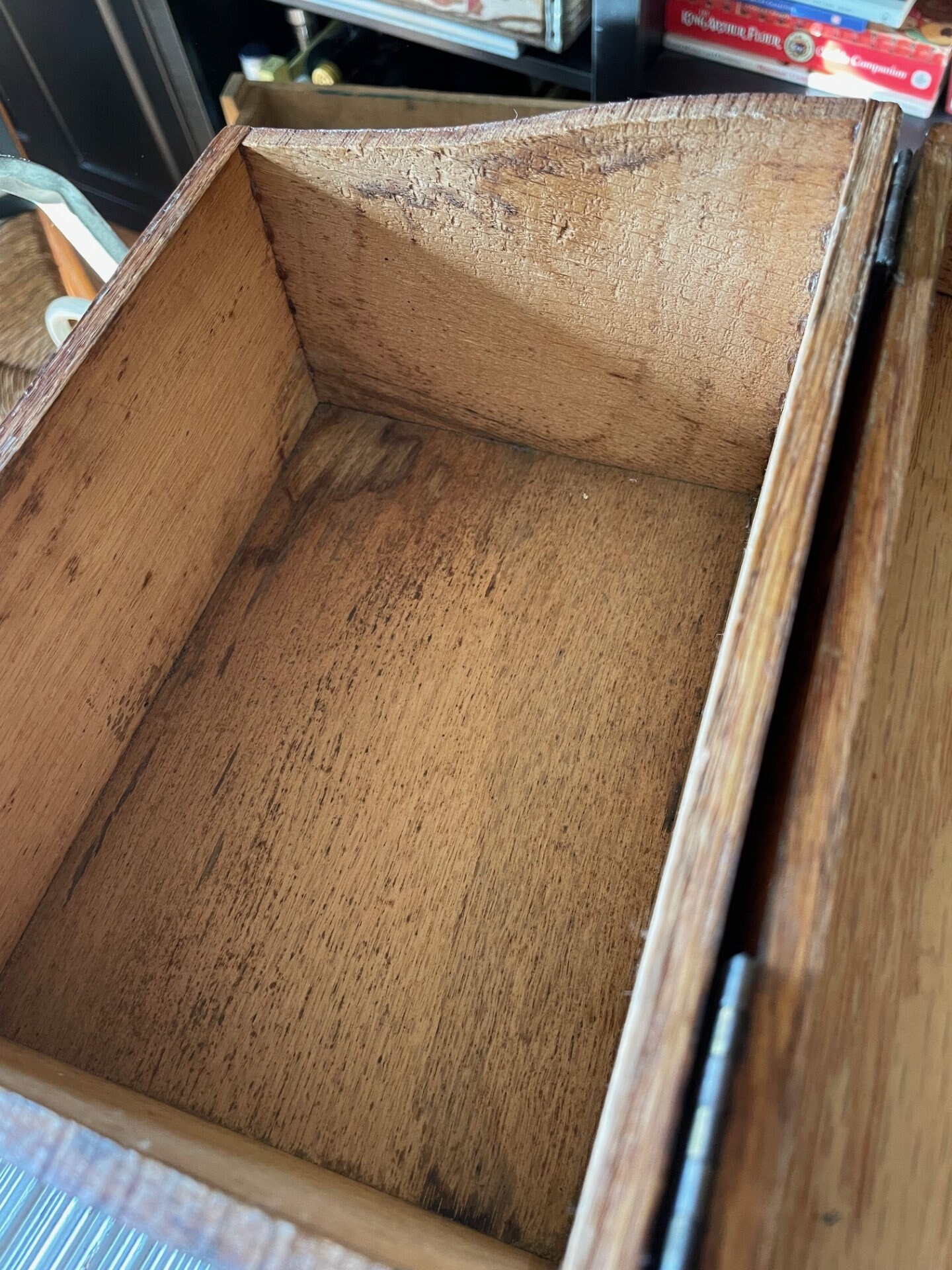 Vtg Oak File Box . Solid Wood With Dovetailed Joints . Metal Hinges ...