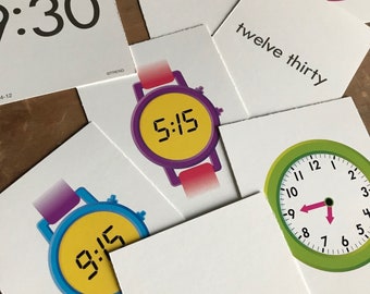 Clock Flash Cards - Etsy