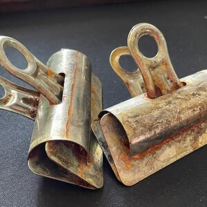 Rusty/grungy Journal Clips . Set of TWO Rusted Metal Clips . Bulldog ...