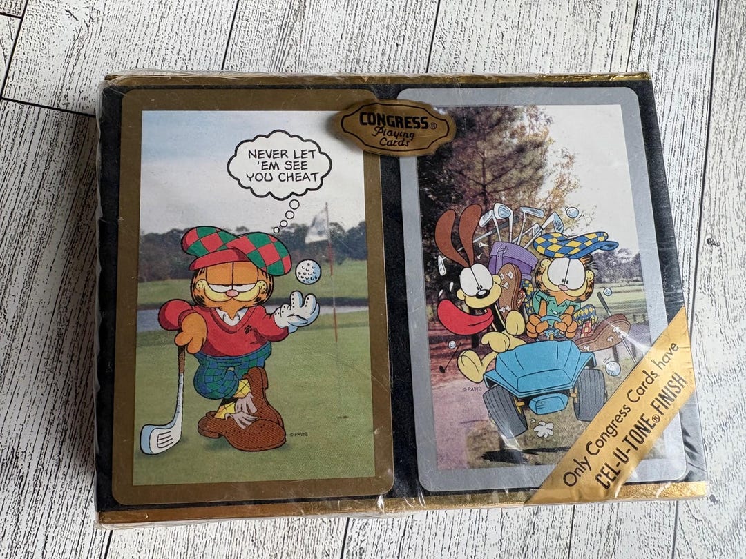 Vintage Garfield Playing Card Decks . NOS in Original Cello Wrap ...