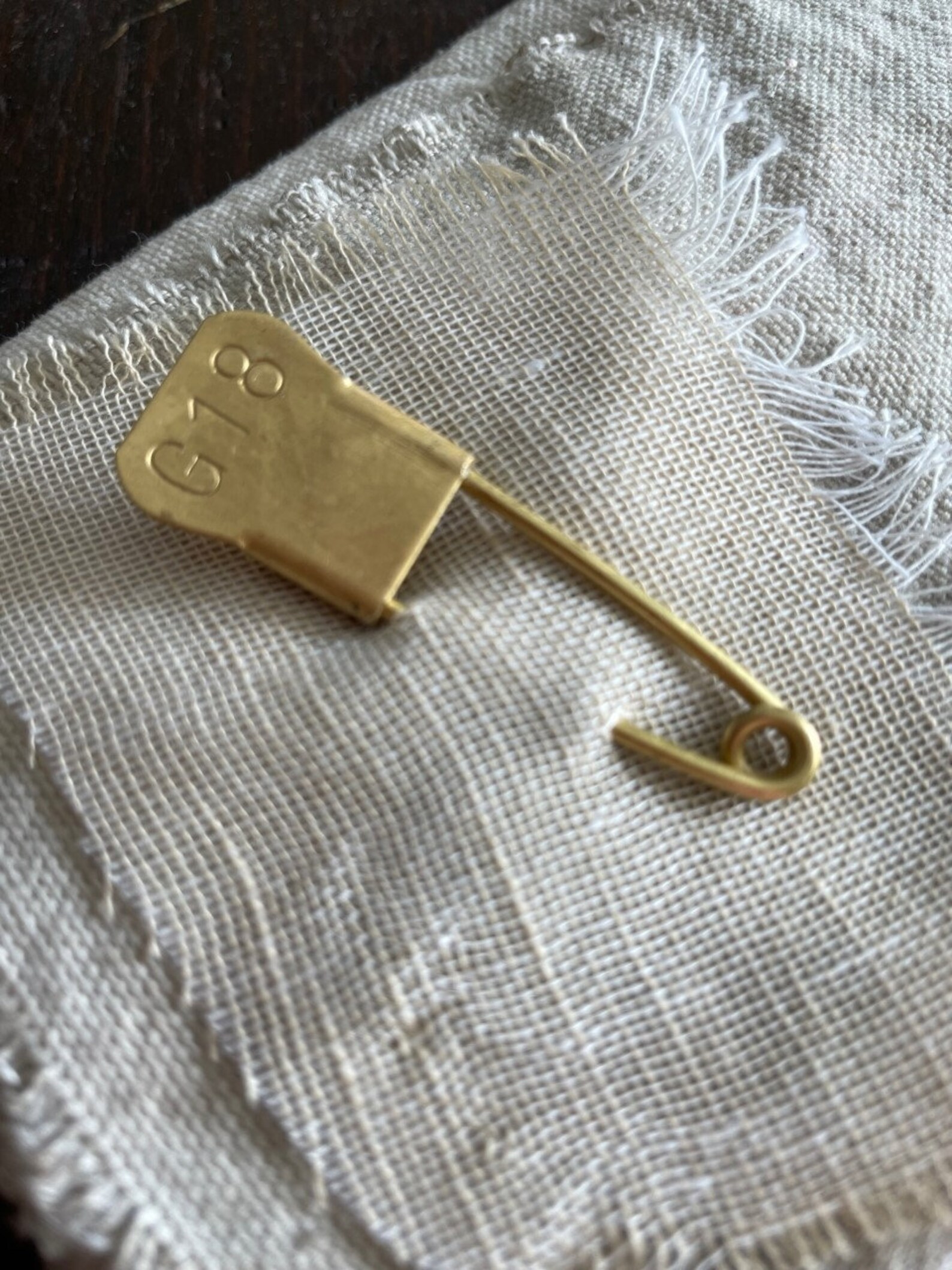 Vintage Brass Safety Pins . Large Brass Pins . Set of Four . Military ...