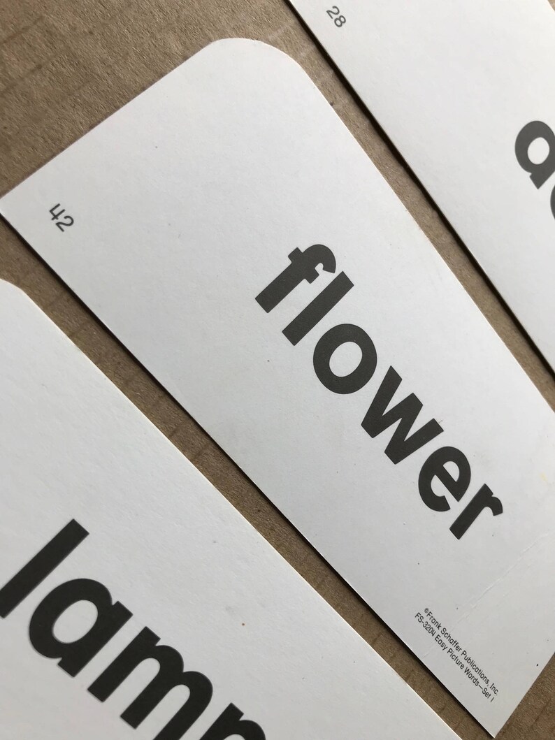 Vintage 1980s Word Flashcards . Picture Cards . Set of Ten . | Etsy