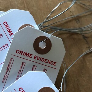 Set of NINE Crime Evidence/industrial Tags . Tags With Wire . Journal ...