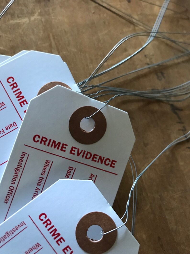 Set of NINE Crime Evidence/industrial Tags . Tags With Wire . | Etsy