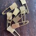 Vintage Brass Safety Pins . Large Brass Pins . Set of Four . Military ...