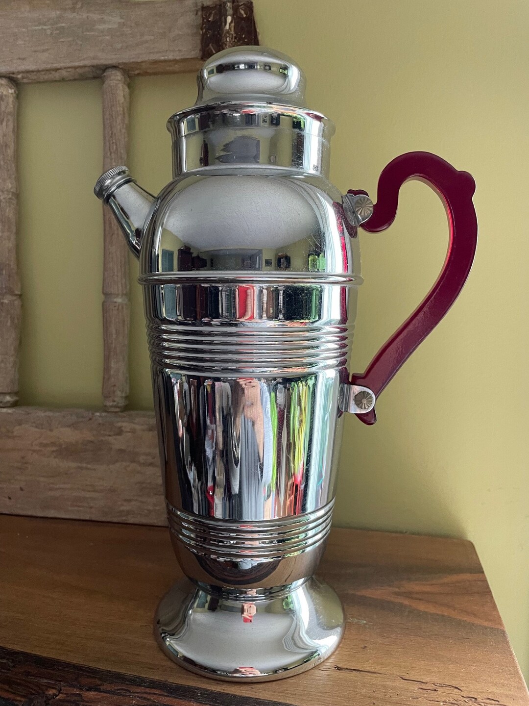 Vintage Chrome Cocktail Server . 1950s . Nice Art Deco Detailing ...
