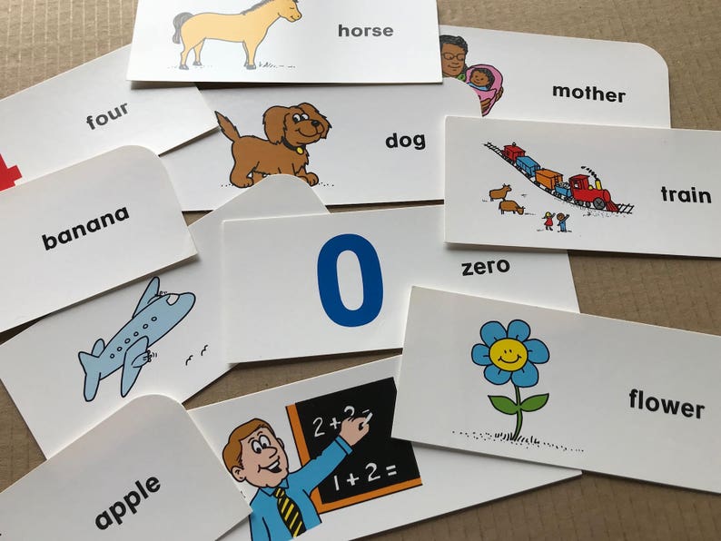 Vintage 1980s Word Flashcards . Picture Cards . Set of Ten . | Etsy