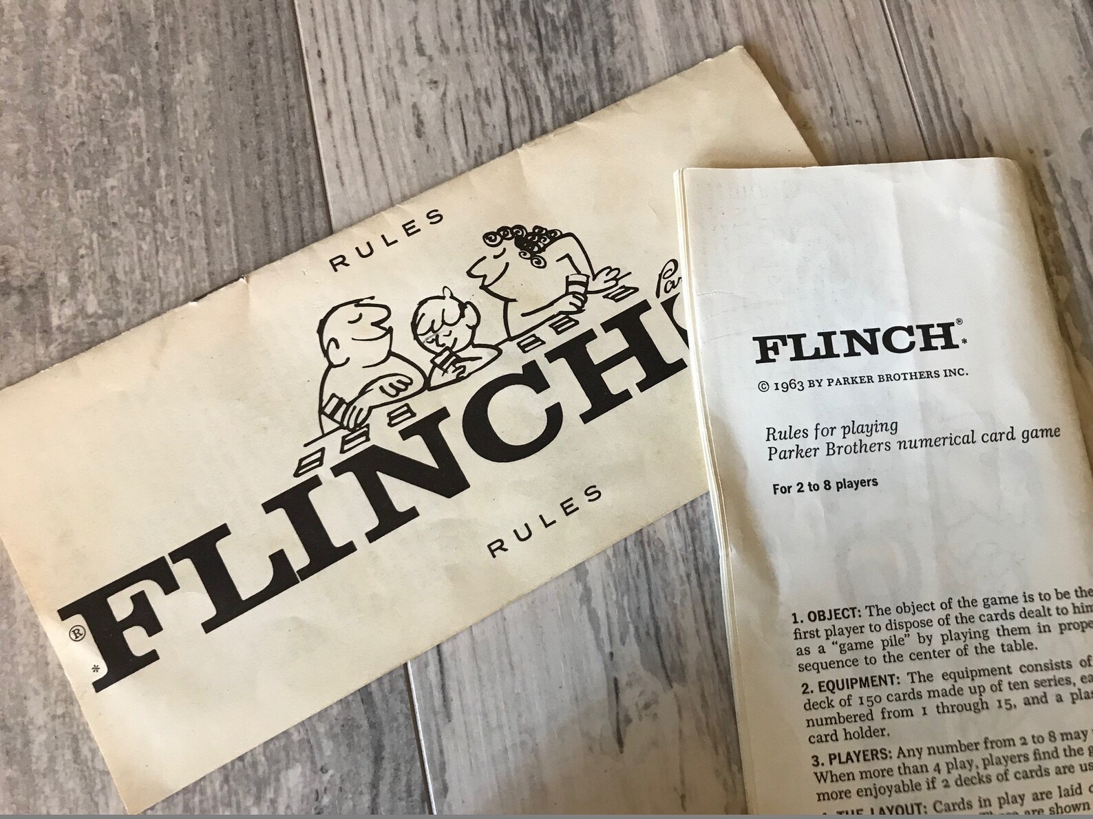 Vintage 1963 FLINCH Cards . Playing Cards . Number / Game Cards . Set ...