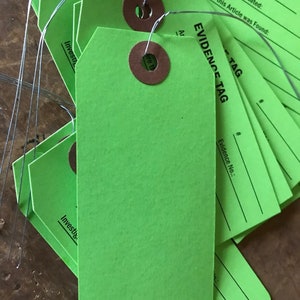 Set of NINE Crime Evidence/industrial Tags . Tags With Wire . Journal ...