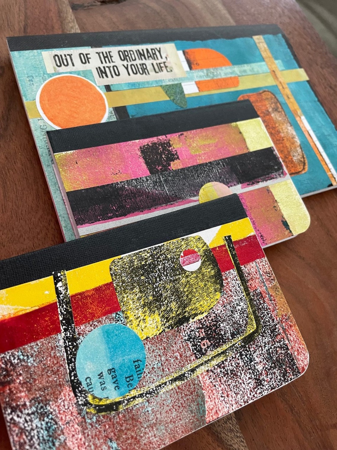 Handmade Collage Notebooks . Set of Three . Blank Lined | Etsy