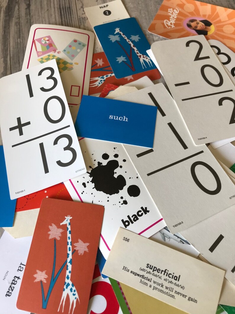 Assorted Set of 32 Flash Cards/playing Cards/game | Etsy