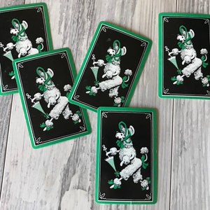 Vintage Poodle With Parasol Playing Cards . Random Set of EIGHT . Game ...