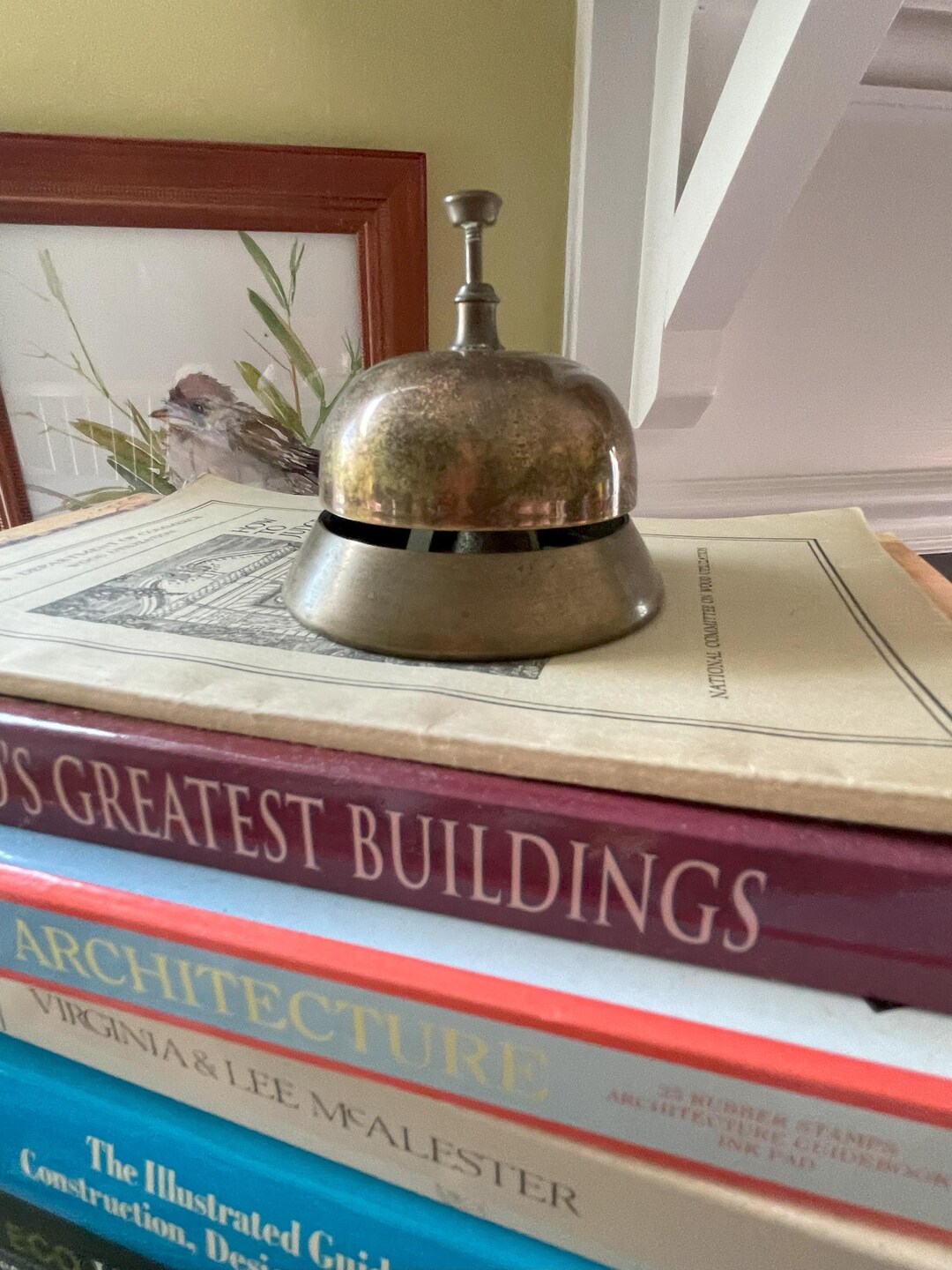 Vintage Brass Call Bell . Front Desk Bell . Countertop Bell . Vintage ...