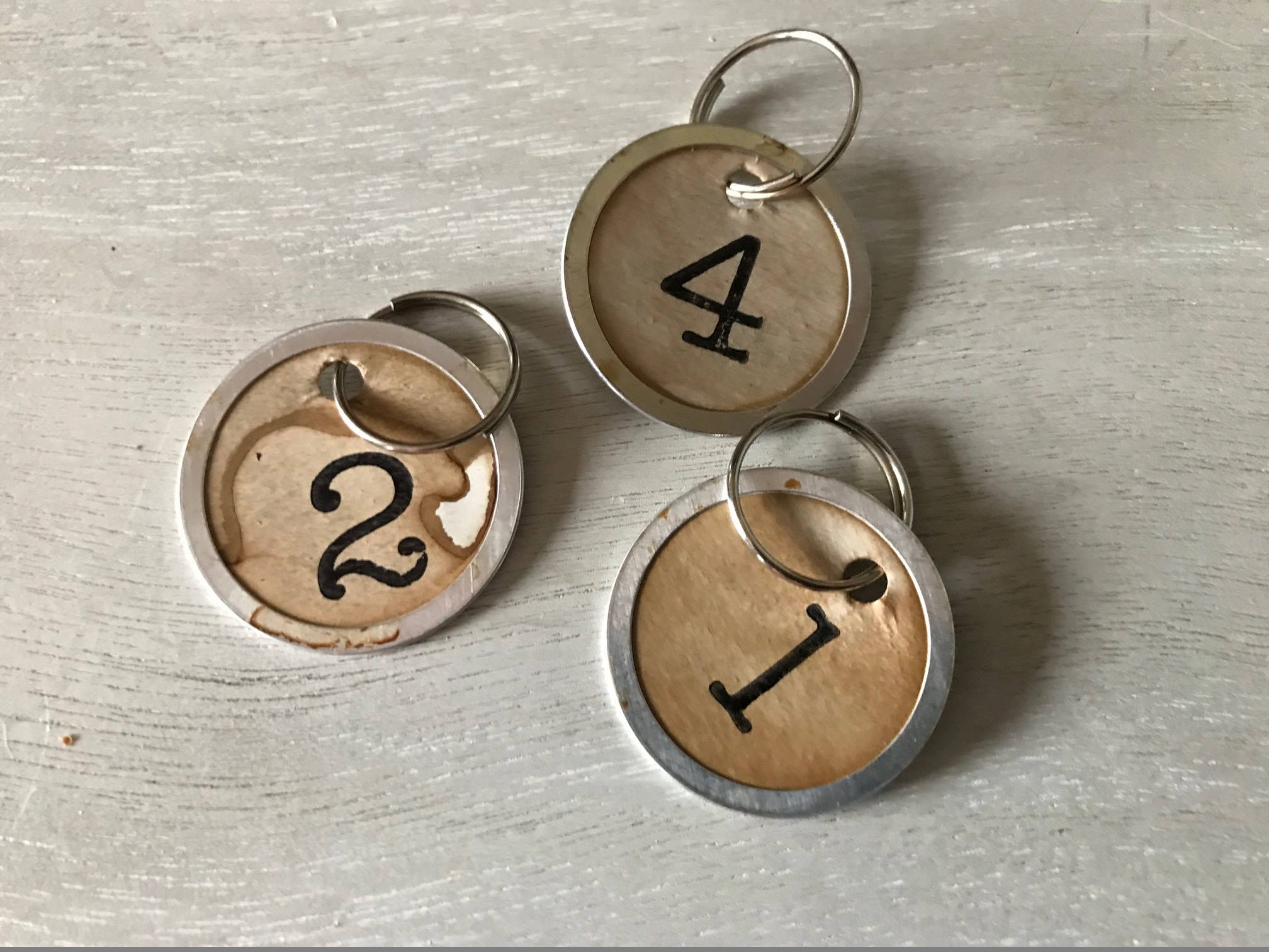 Altered Vintage Stained Key Tags . Set of SIX . Metal Rim Tags - Etsy