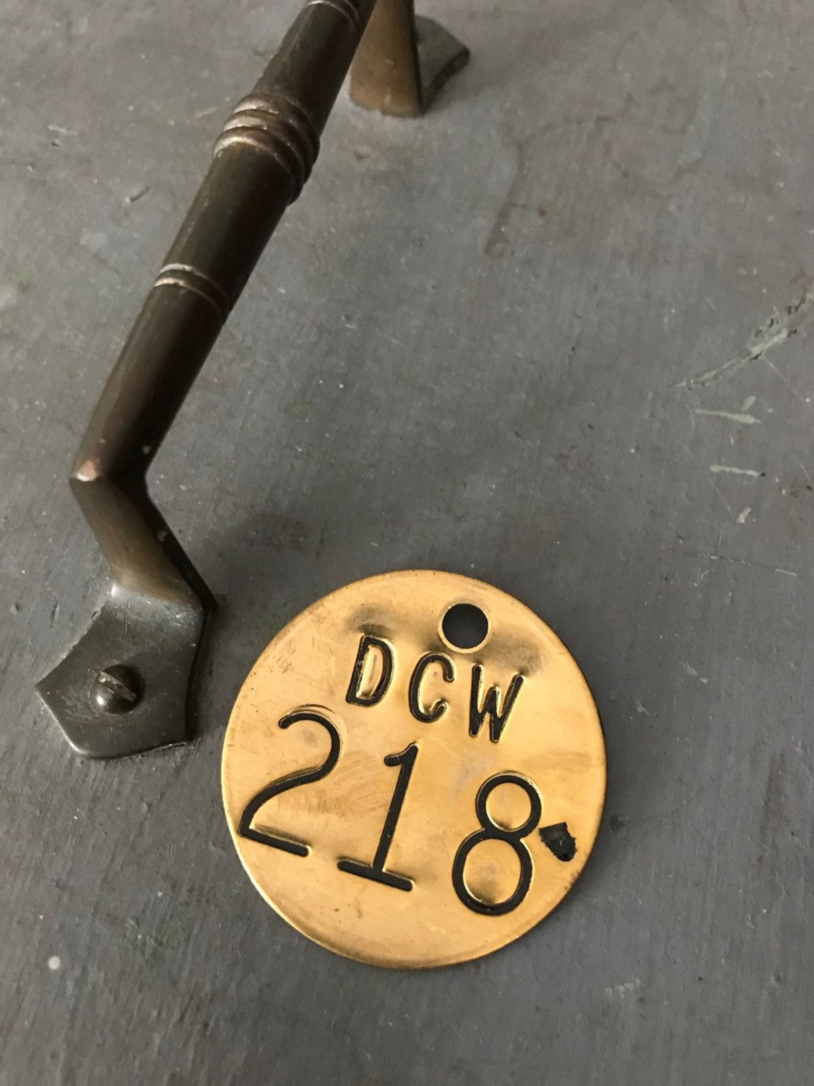 Vintage Brass Tag . Metal Number Tag . Vintage Industrial . Key Tag ...