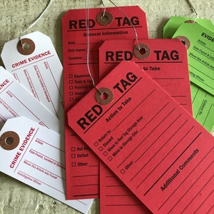 Set of NINE Crime Evidence/industrial Tags . Tags With Wire . Journal ...