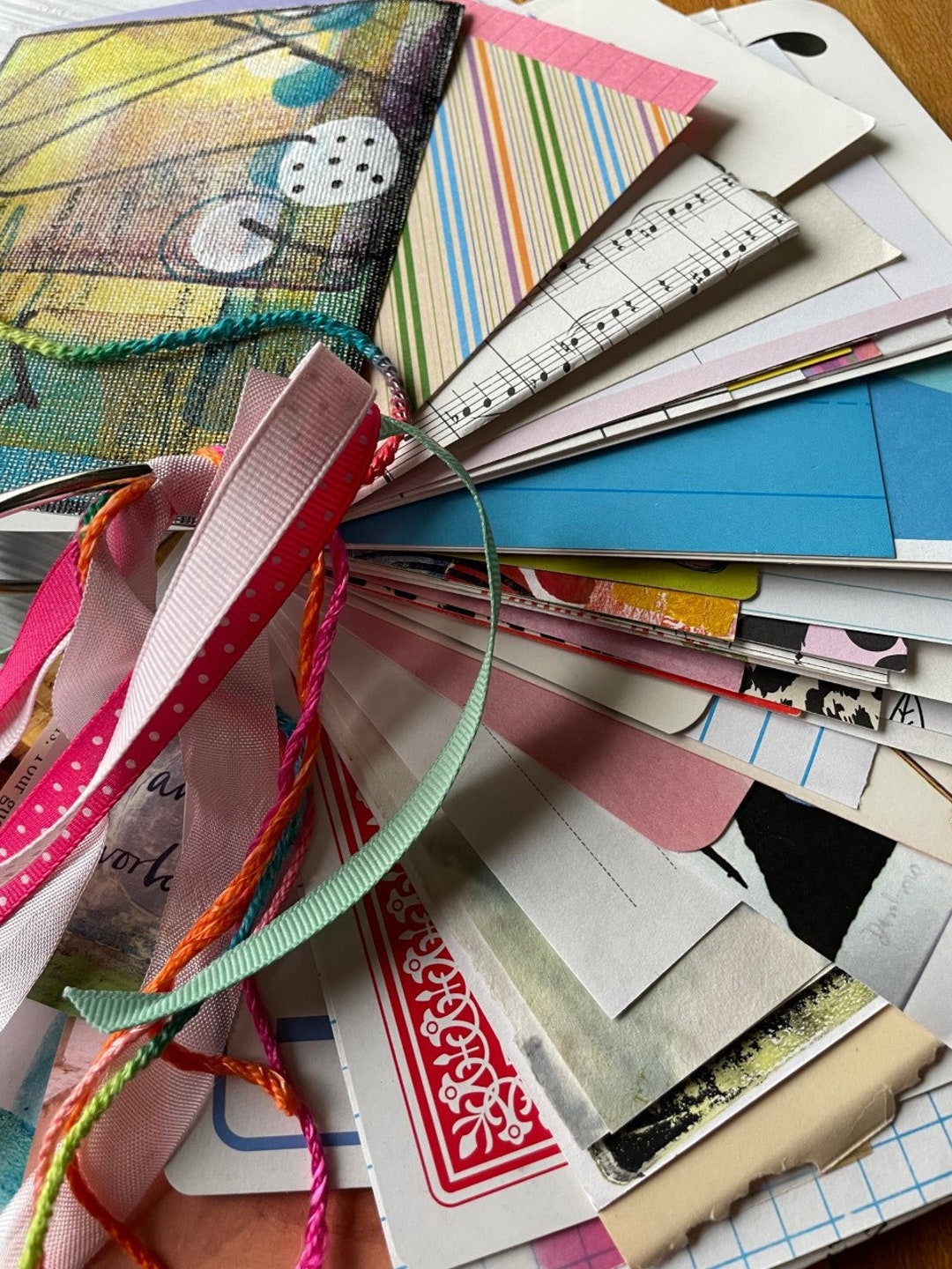 Mixed Media/collage Paper Pack on Binder Ring . Vintage, Current and ...