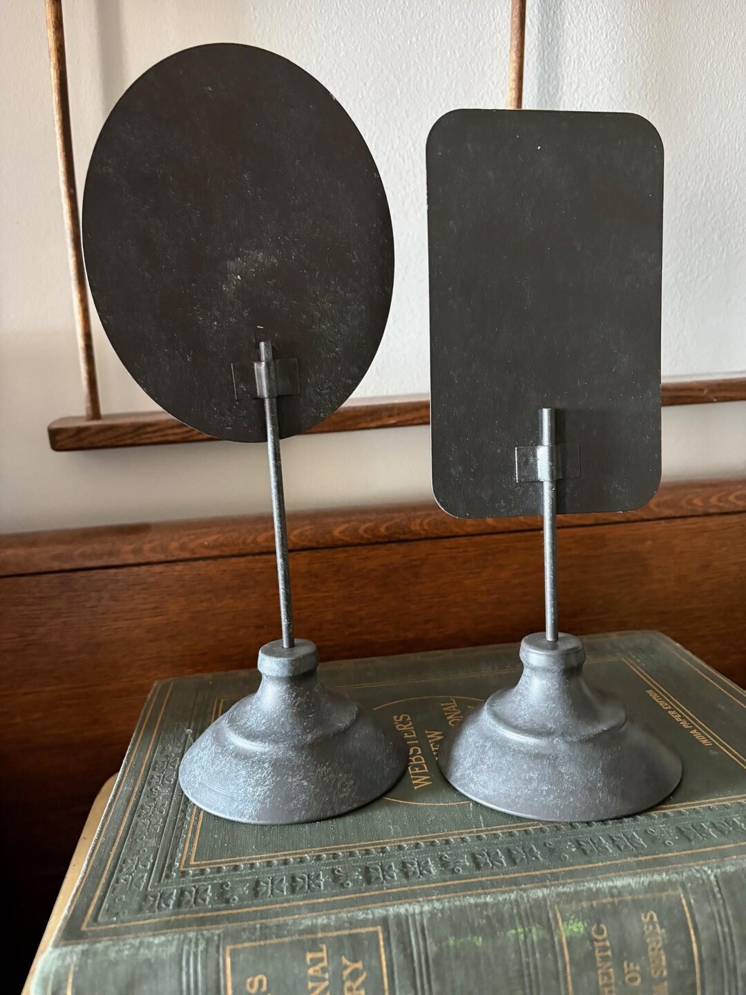 Metal Display Signs . Tabletop Pedestal Stand . DIY Customizable . Set ...