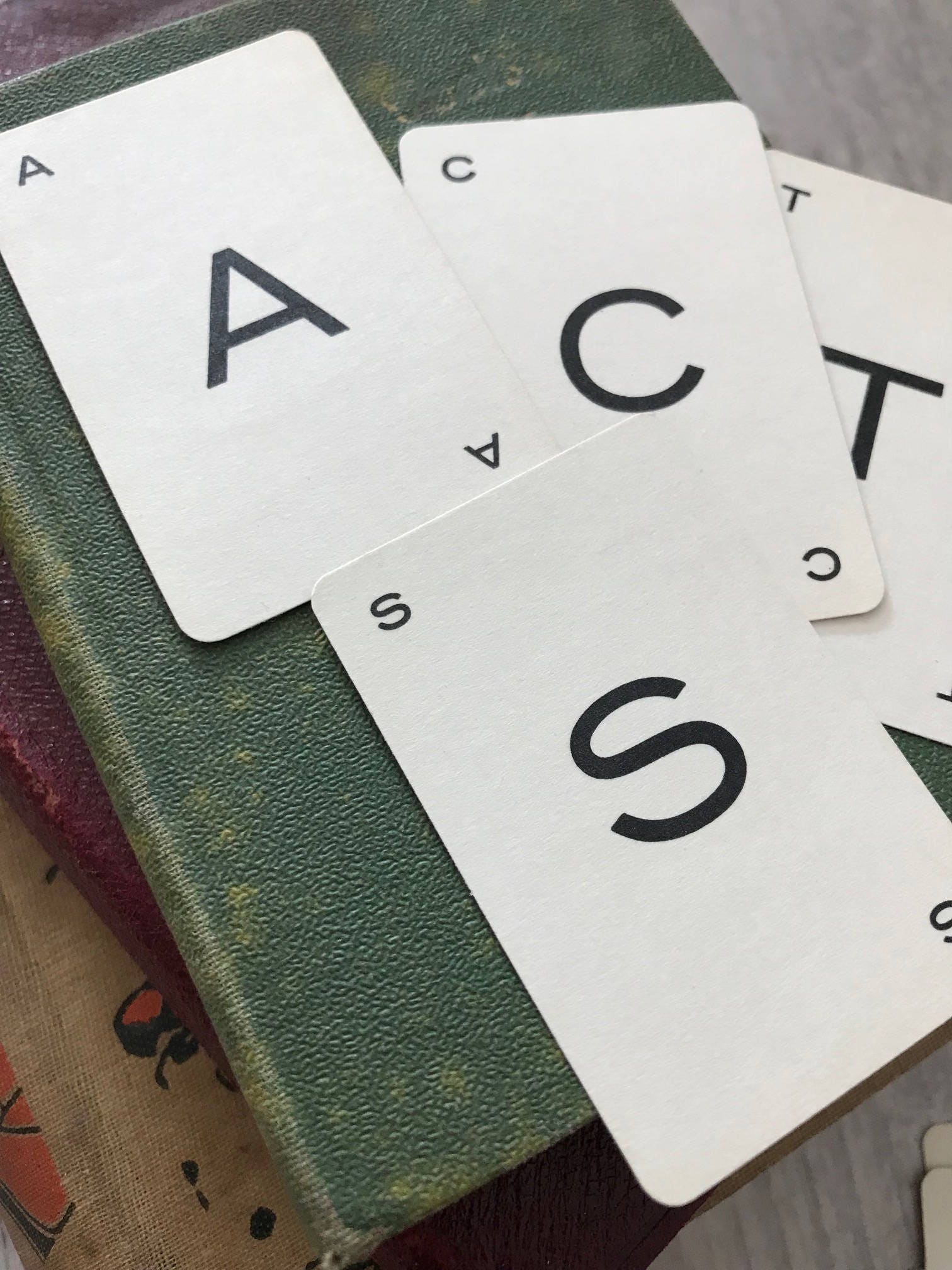 Vintage Anagram Cards . Set of Twelve . Letter/alphabet Cards . Vintage ...
